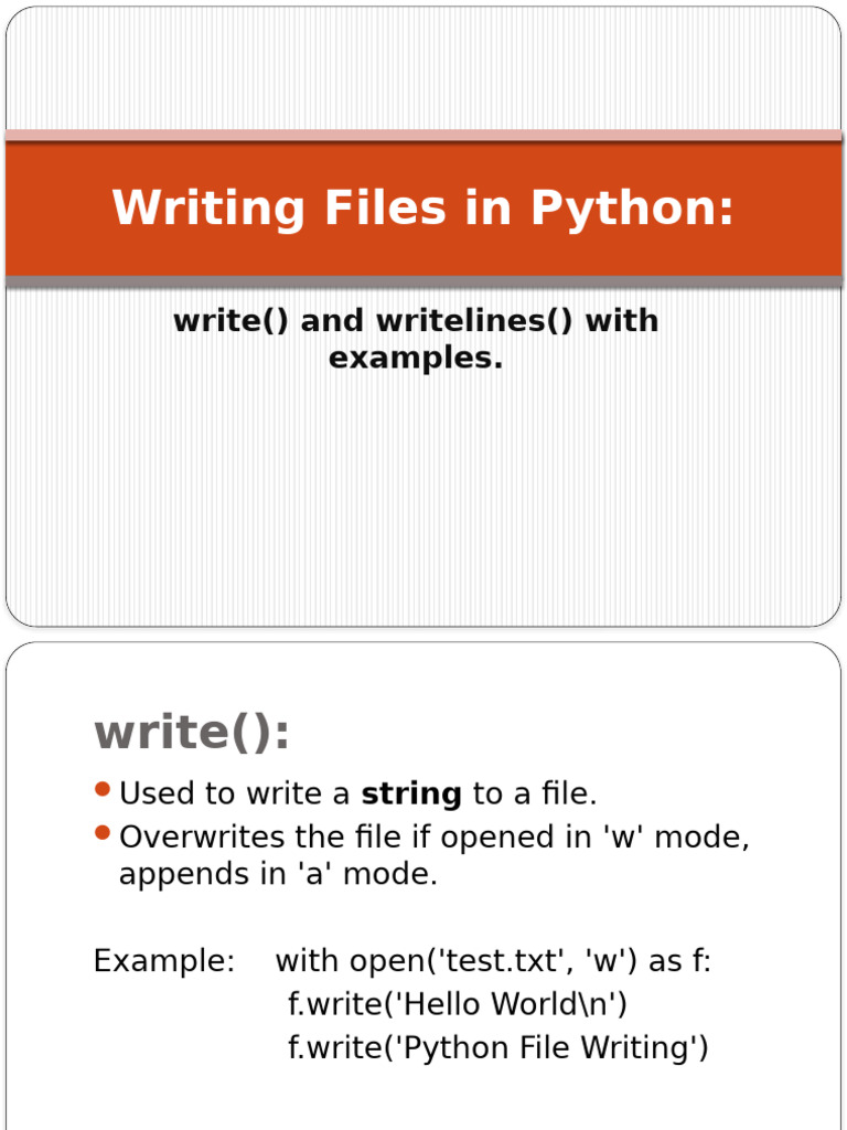 Writing Files in Python | PDF