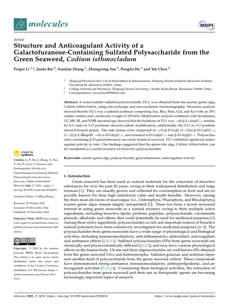 Li et al., 2022b | PDF | Coagulation | Two Dimensional Nuclear Magnetic ...