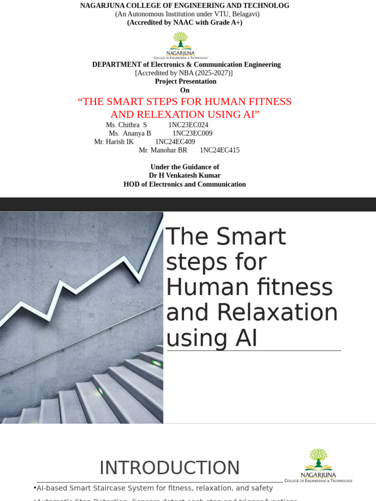 Finial Ppt of Smart Steps for Human Fitness and Relexation | PDF | Arduino | Computing