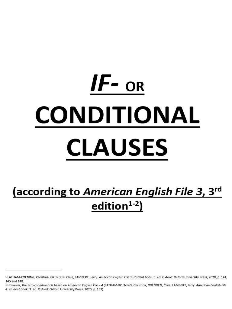 Conditional Clauses - American English File 3 | PDF | Language ...