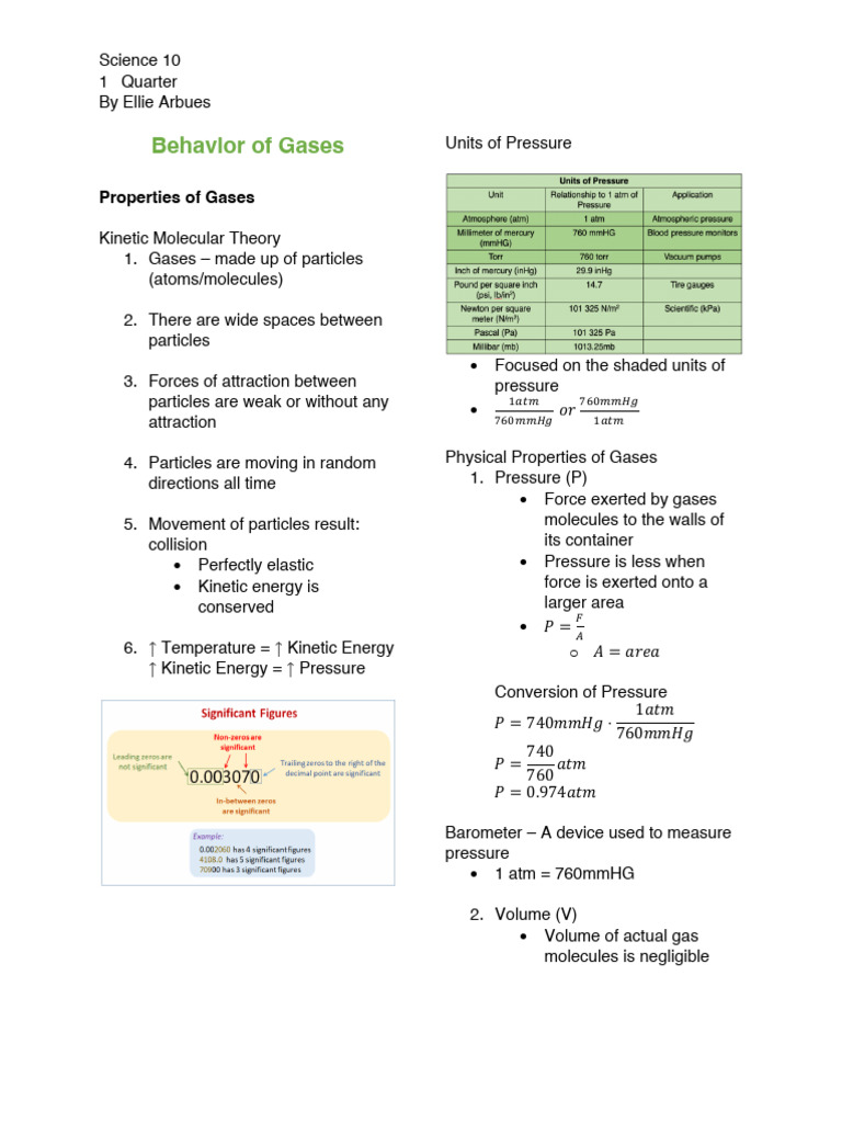 Science 1st Quarter Reviewer | PDF | Gases | Chemical Reactions