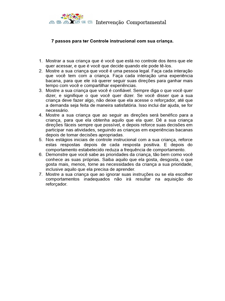 Controle Instrucional em 7 Passos | PDF