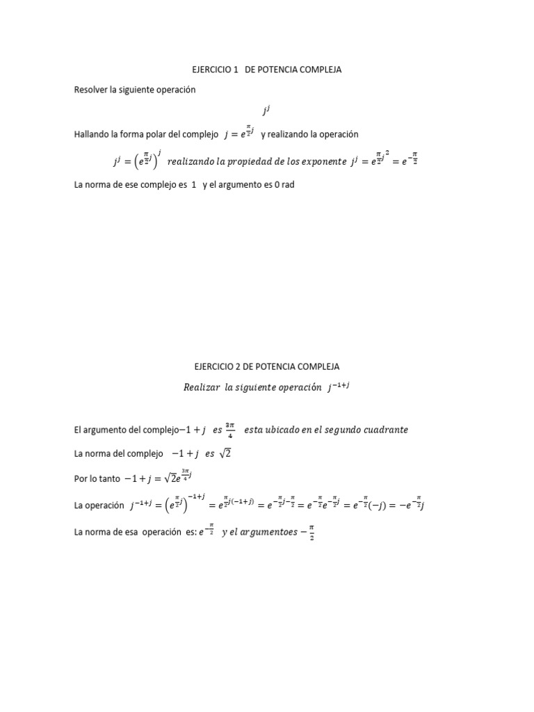 Potencia Compleja | PDF | Análisis complejo | Matemáticas