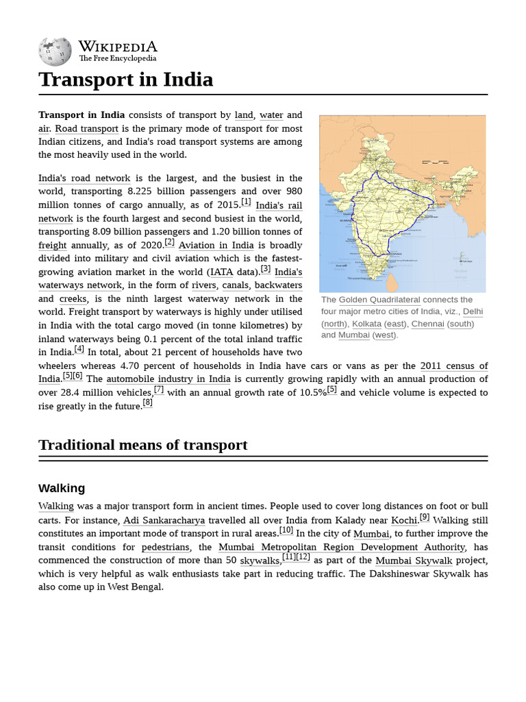 Transport in India | PDF | Transport