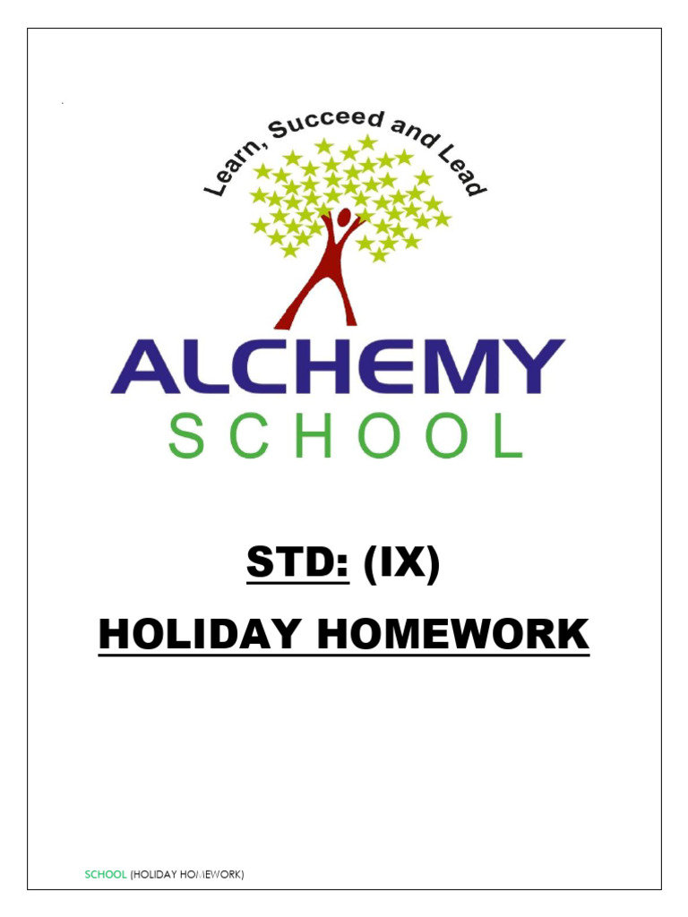 Ix Summer Vacation Holiday Homework | PDF | Cell Biology