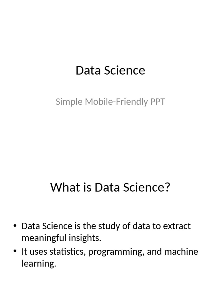 Data Science Mobile Friendly | PDF