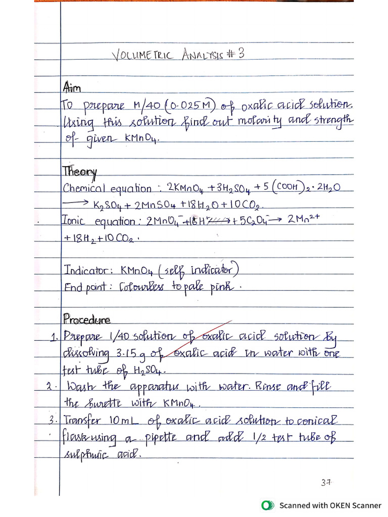 Volumetric Analysis | PDF
