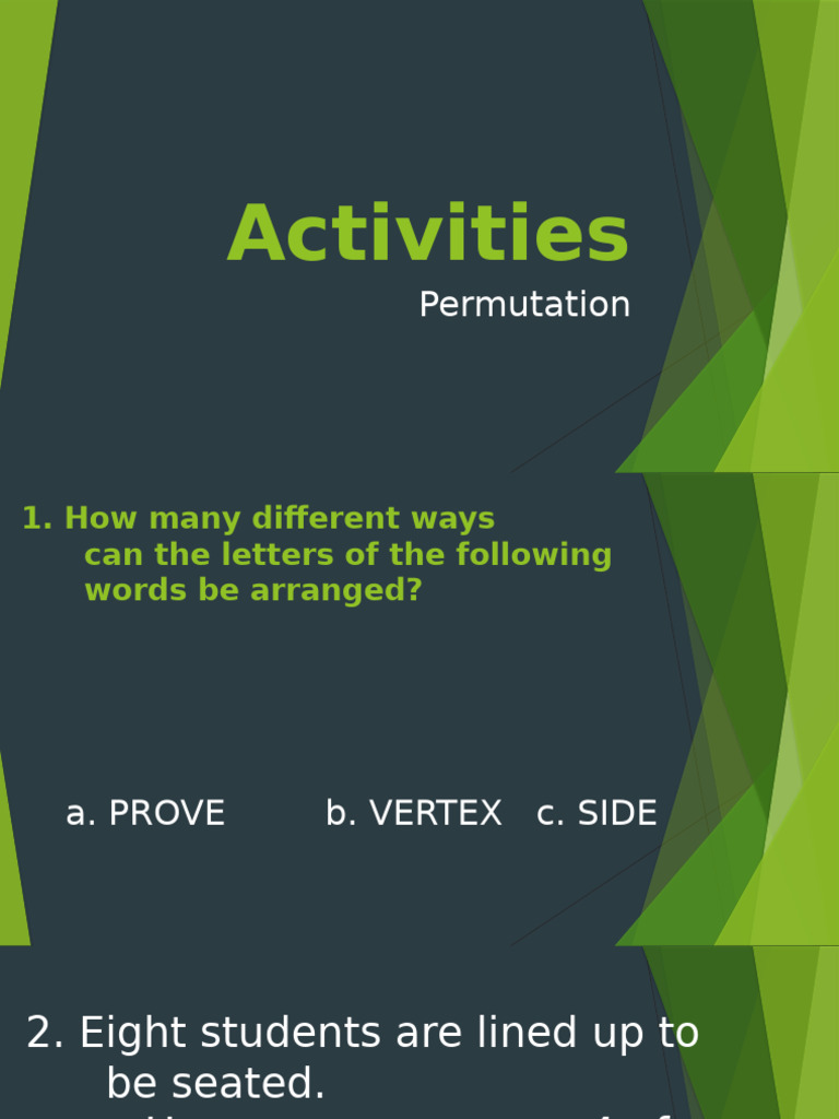 Activities (Permutation) | PDF