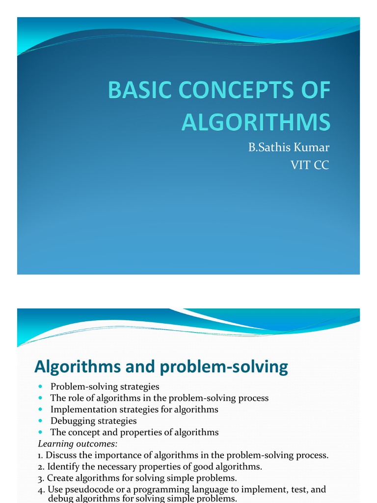 An Introduction To Algorithms Problem Solving And Computer
