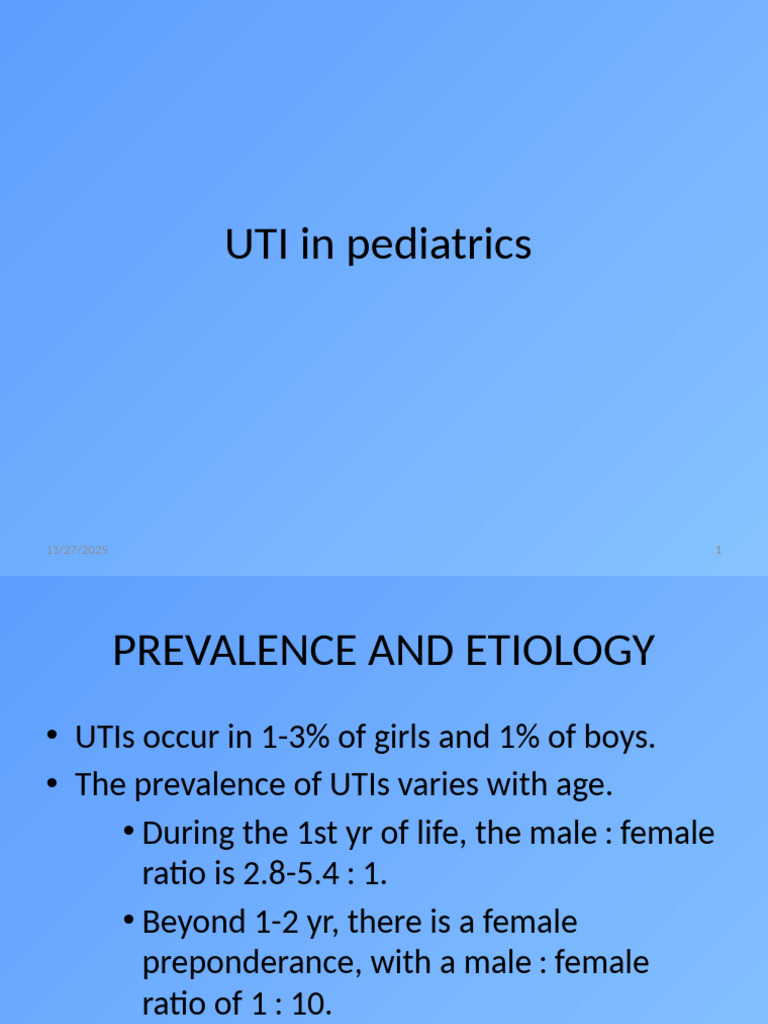 10UTI in Pediatrics | PDF | Urinary Tract Infection | Medical Specialties