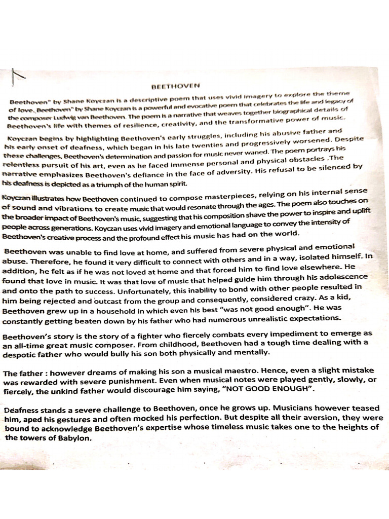 Beethoven Summary | PDF