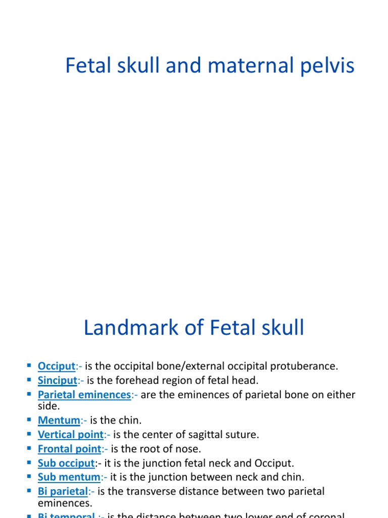 Fetal Skull and Maternal Pelvis | PDF | Pelvis | Skeletal System