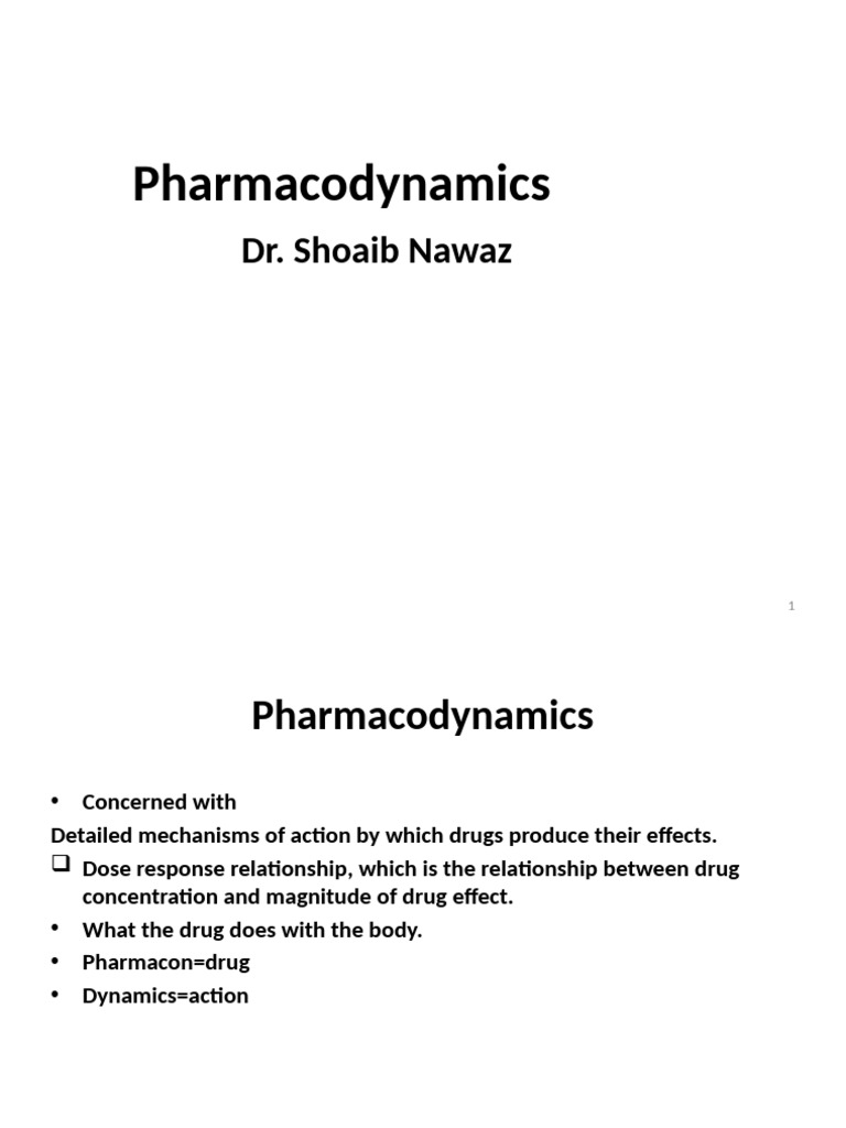 Pharmacodynamics 1st and 2nd Lecture | PDF | Receptor (Biochemistry ...
