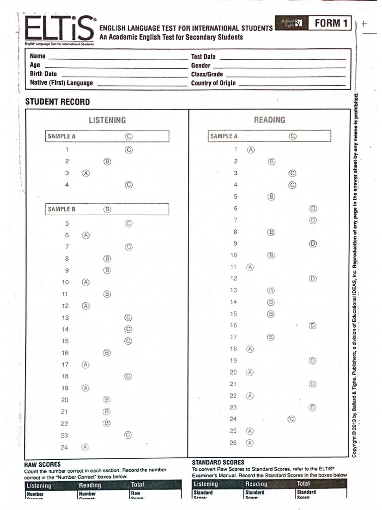 Eltis Score | PDF