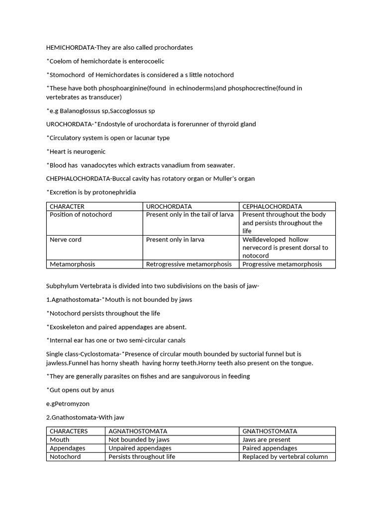 Overview of Chordate Classification and Characteristics | PDF ...
