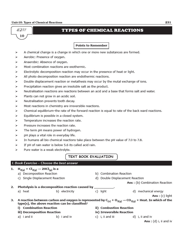 Types of Chemical Reactions Explained | PDF | Chemical Reactions ...