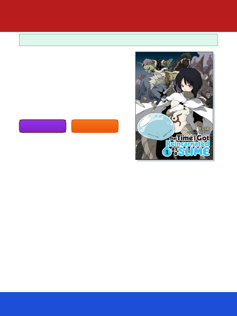 That Time I Got Reincarnated as a Slime Vol 1 1st Edition Fuse Mitz Vah ...