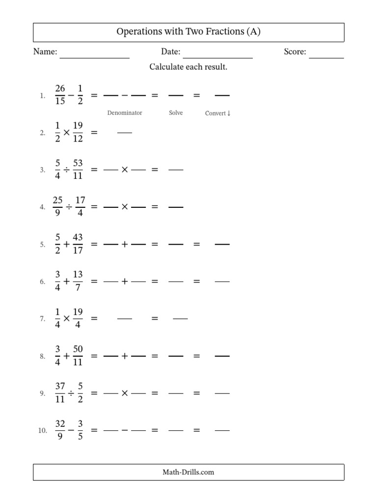 Fractions Operations 02 Fillable 07 All Operations 02 Improper 01 ...