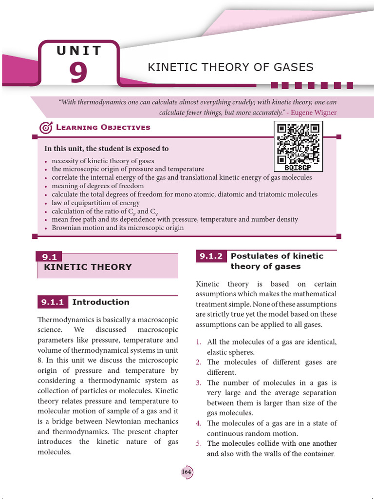 Tamilnadu Board Class 11 Physics Chapter 9 | PDF | Gases | Temperature