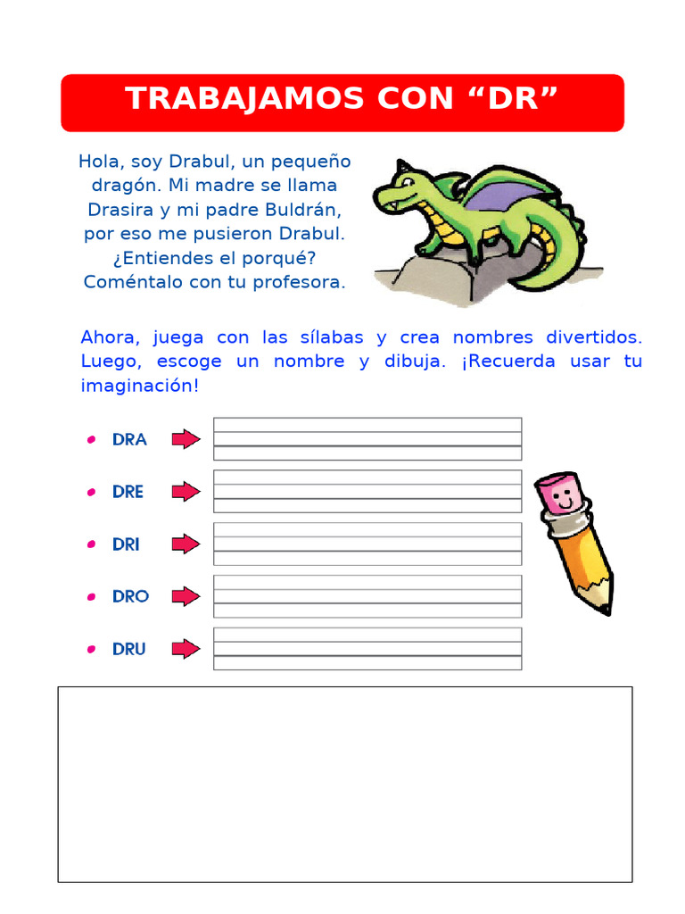 Palabras Con DR para Primero de Primaria | PDF