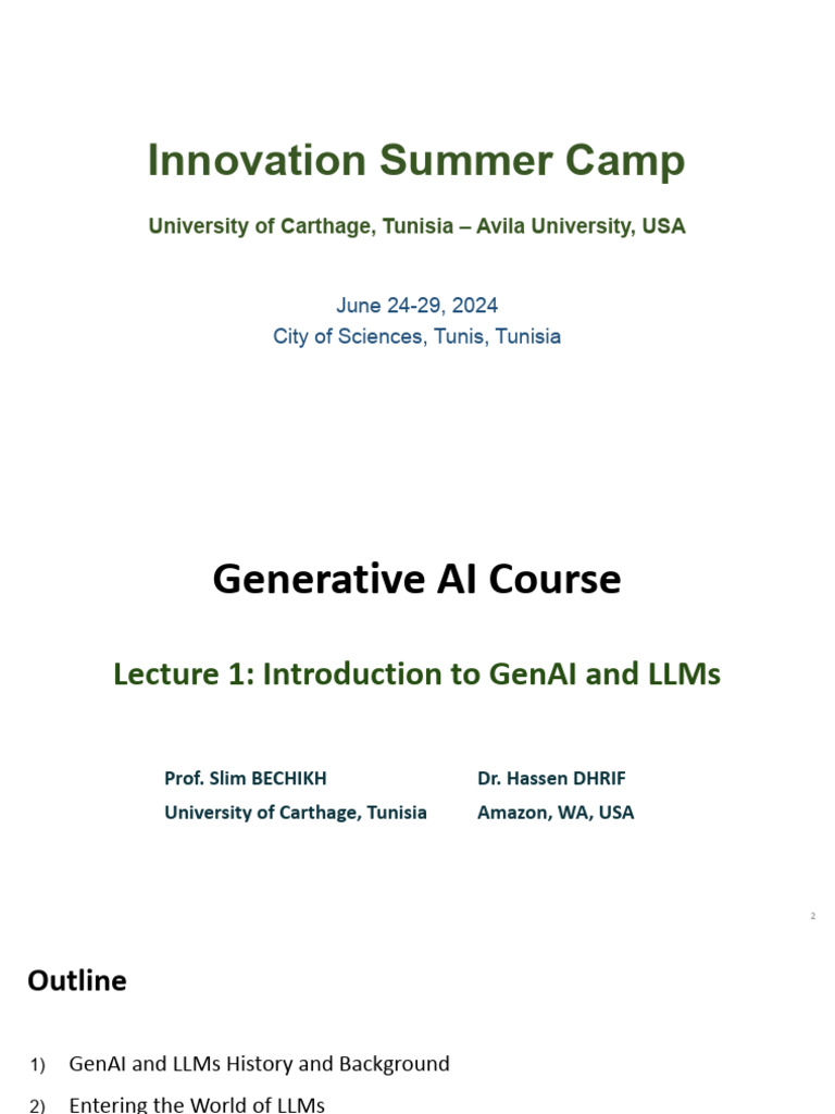 GenAI Course All Lectures 062124 | PDF | Learning | Cognitive Science