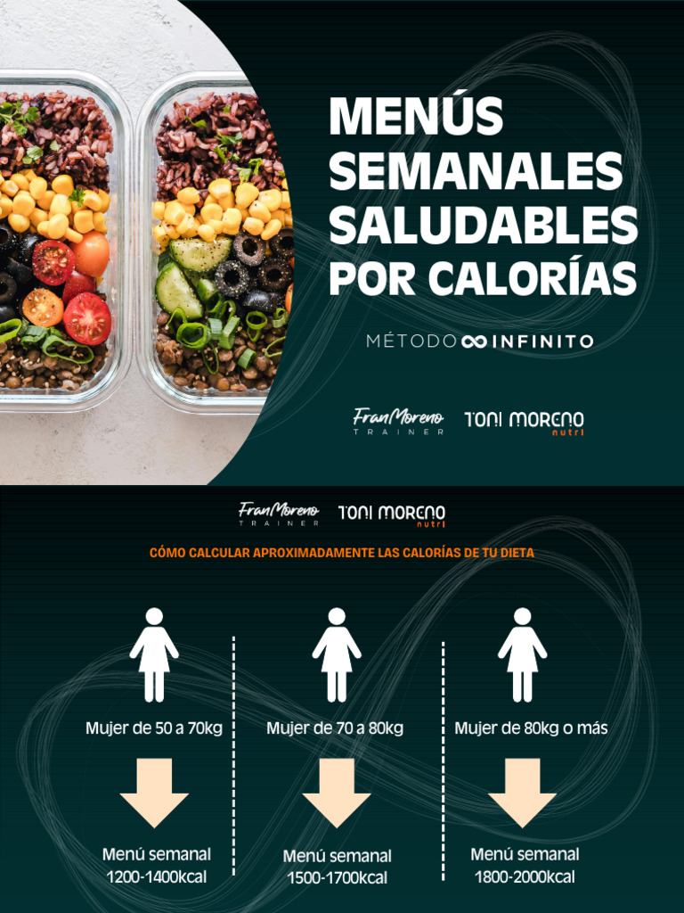 Menús Semanales Saludables por Calorías | PDF | ensalada | Vegetales