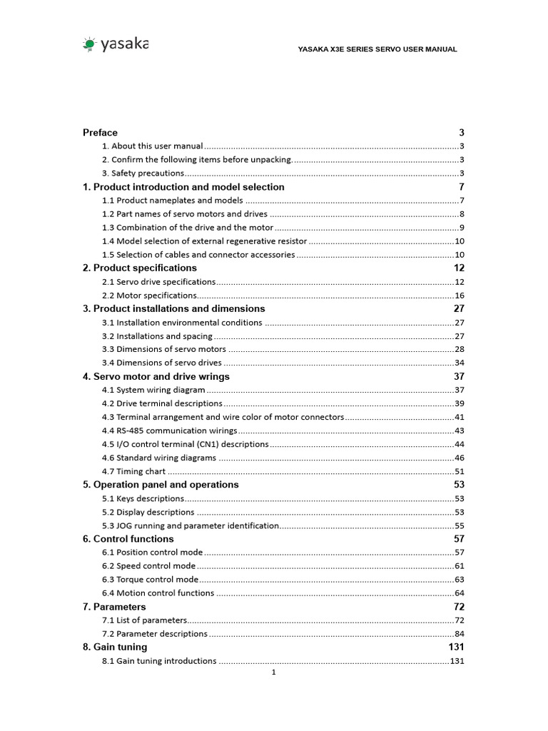 YASAKA X3E Servo Drive User Manual | PDF | Electrical Wiring ...