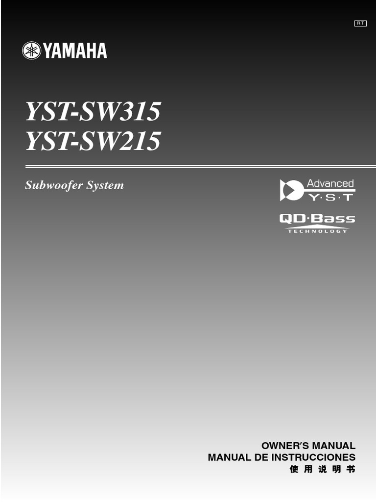 Yst-Sw315 SW215 RT | PDF | Loudspeaker | Mains Electricity
