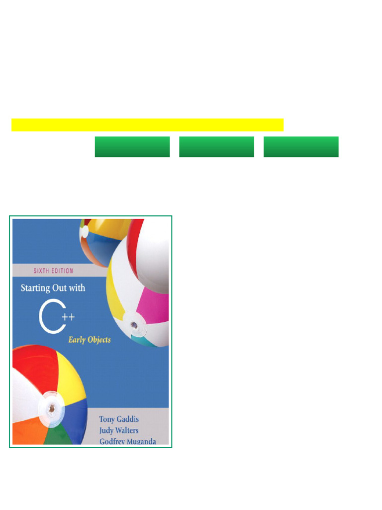 Solution Manual for Starting Out with C++: Early Objects, 6th Edition ...
