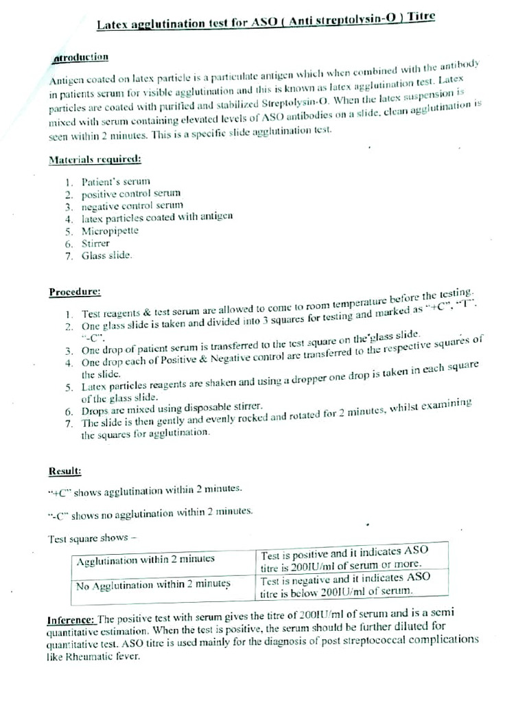 ASO Practical Note | PDF | Hematology | Clinical Medicine