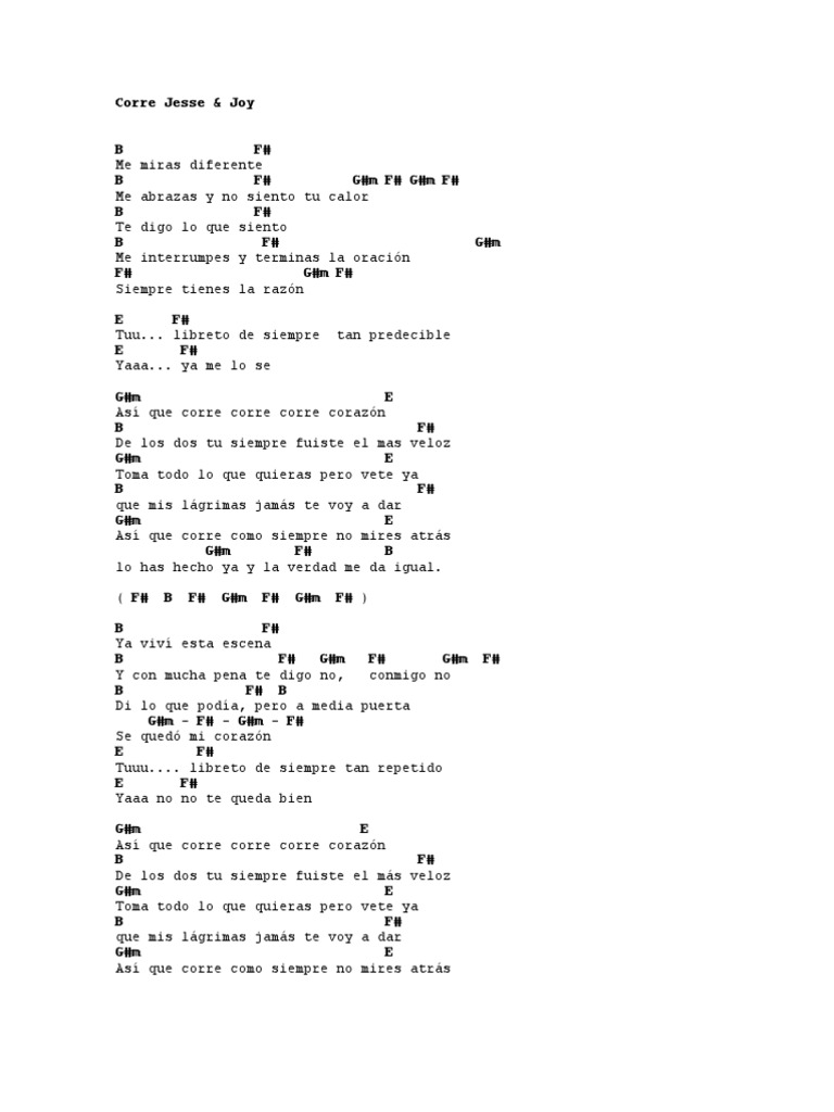 Corre Jesse y Joy | PDF