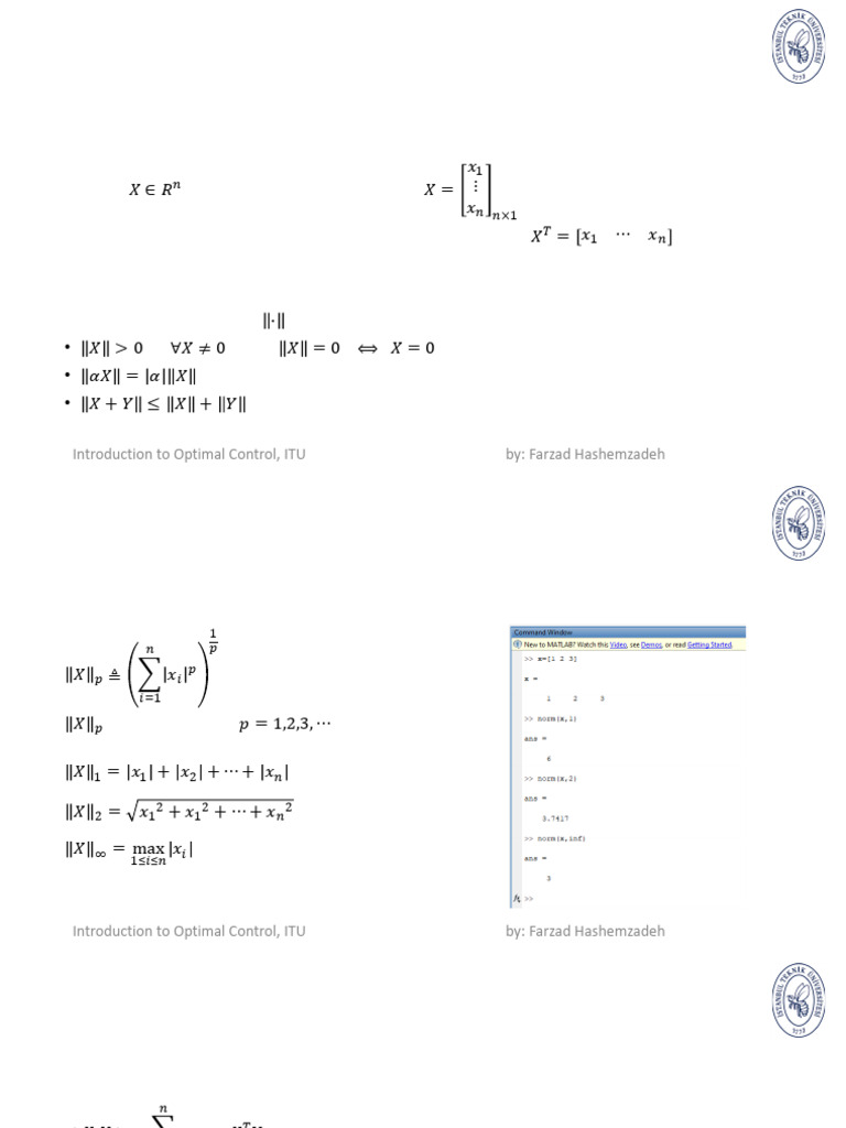 Introduction To Optimal Control (Session #2) | PDF | Matrix (Mathematics) | Eigenvalues And ...