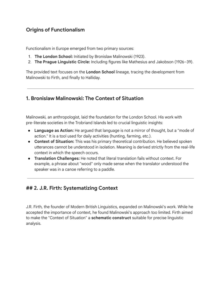 Theoretical Background - Functionalism I... | PDF | Clause | Subject ...