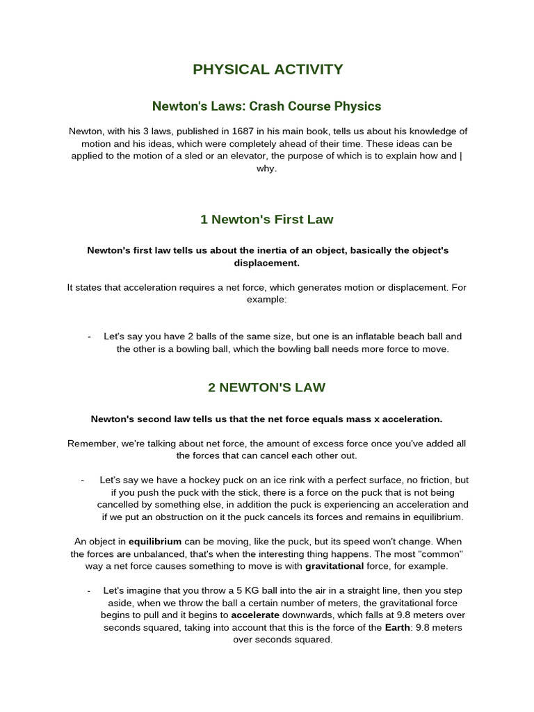 Activity of Physics | PDF | Force | Newton's Laws Of Motion