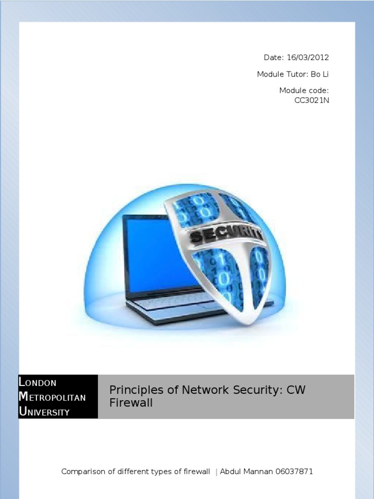Firewall Course Work Pdf Firewall Computing Computer Security