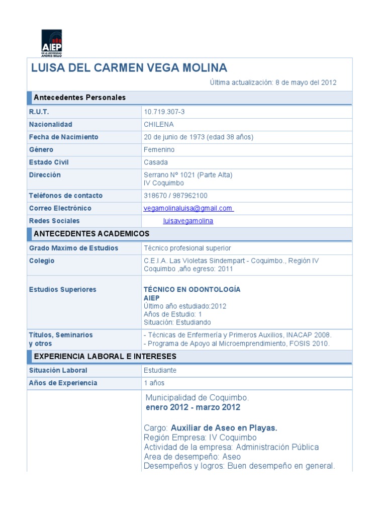 CV - Luisa - Vega | PDF | Business