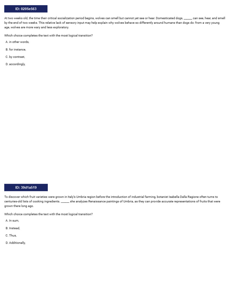 SAT Suite Question Bank - Results | PDF