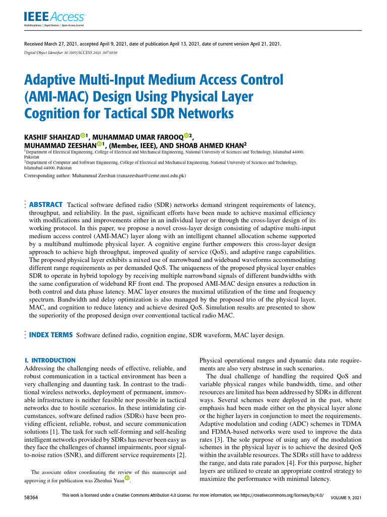 Adaptive Multi-Input Medium Access Control AMI-MAC Design Using ...