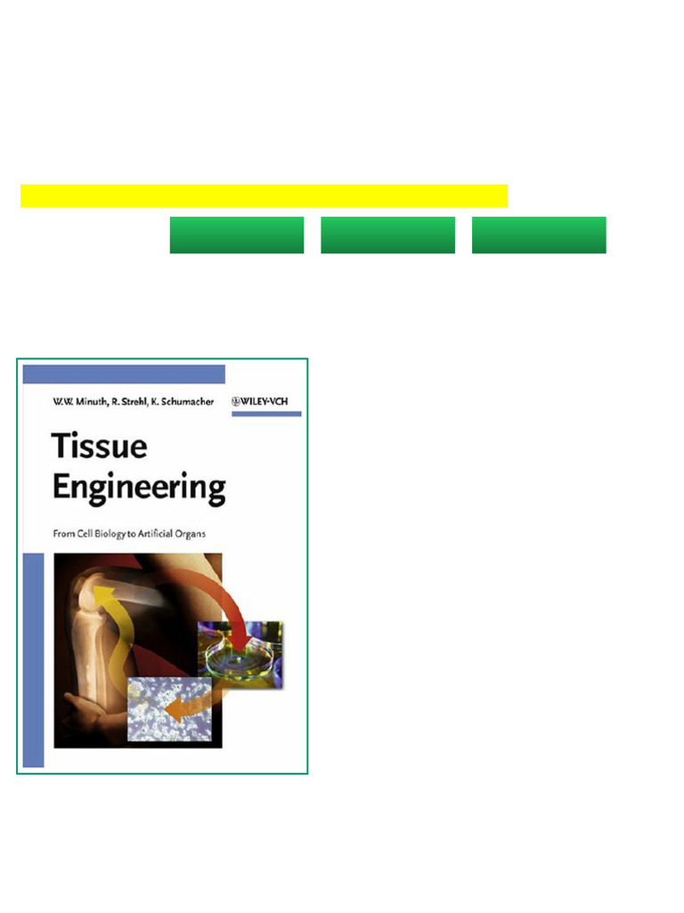Tissue Engineering From Cell Biology to Artificial Organs 1st Edition ...