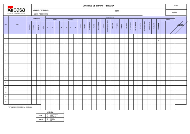 CONTROL EPP_VILLA LIBERTADORES | PDF