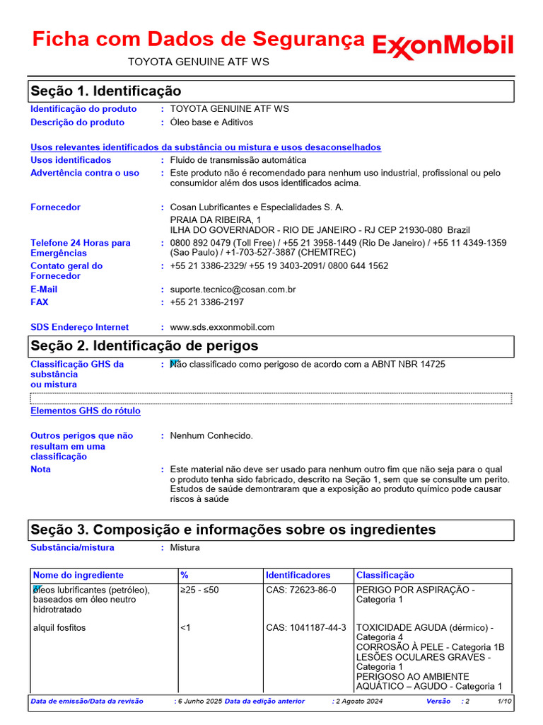 06. TOYOTA GENUINE ATF WS | PDF | Temperatura
