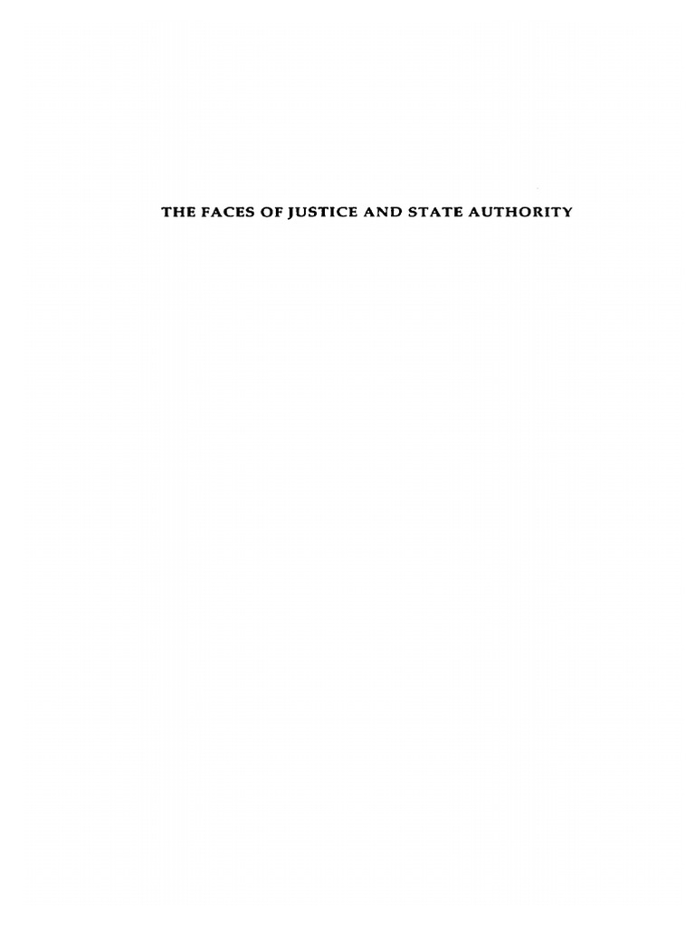 The Faces of Justice and State Authority A Comparative Approach To The ...