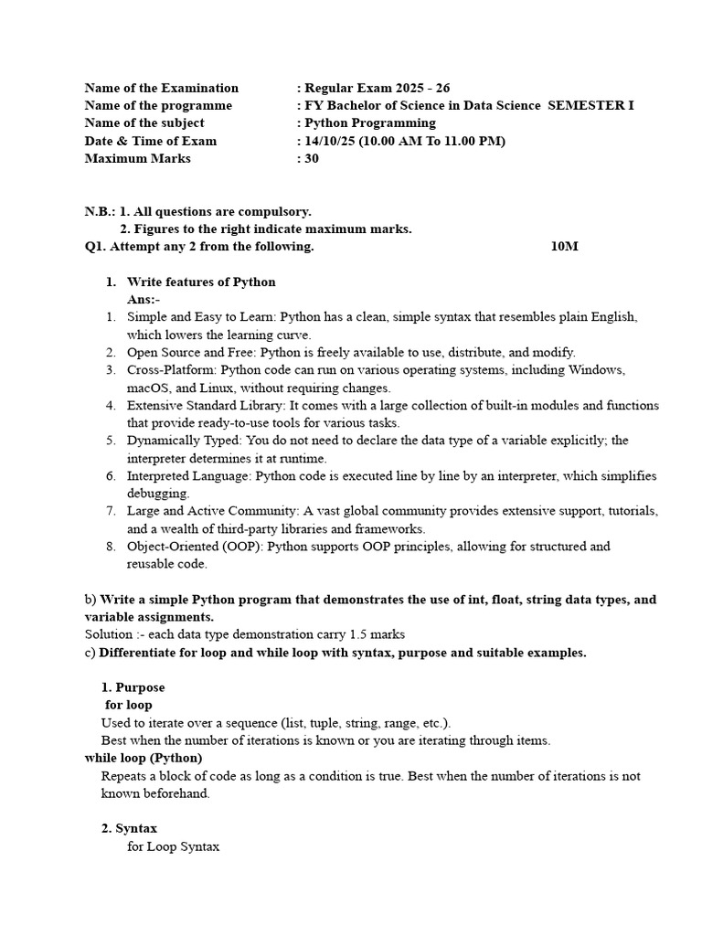 solution of FYDS python programming | PDF | Anonymous Function | Python ...