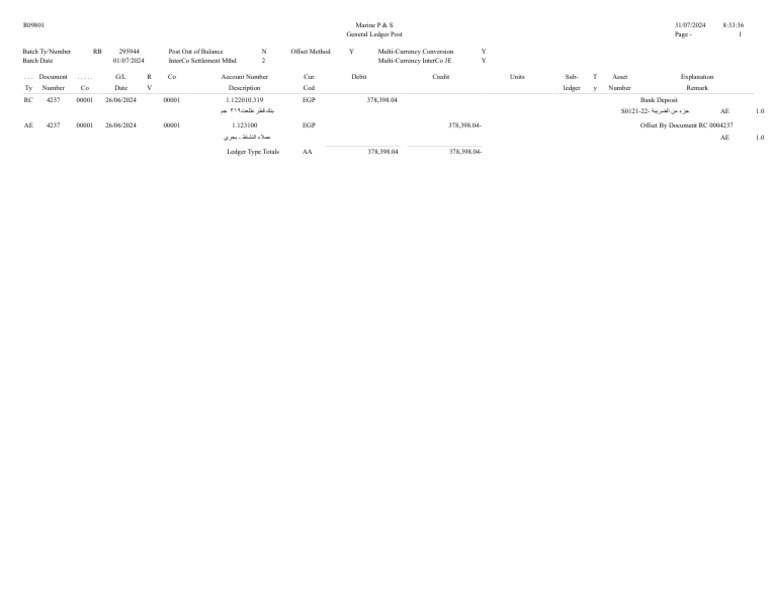 Multi-Currency General Ledger Report | PDF