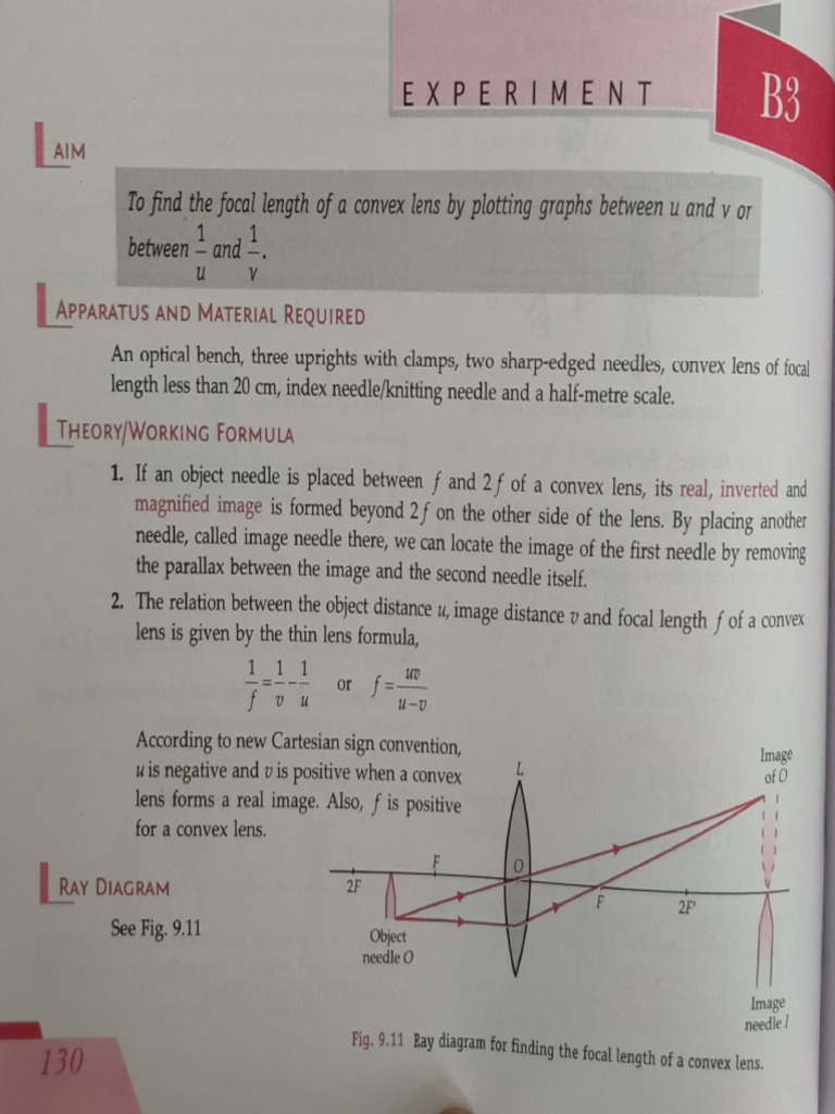 Focal Length of Convex Lens | PDF | Cartesian Coordinate System | Optics