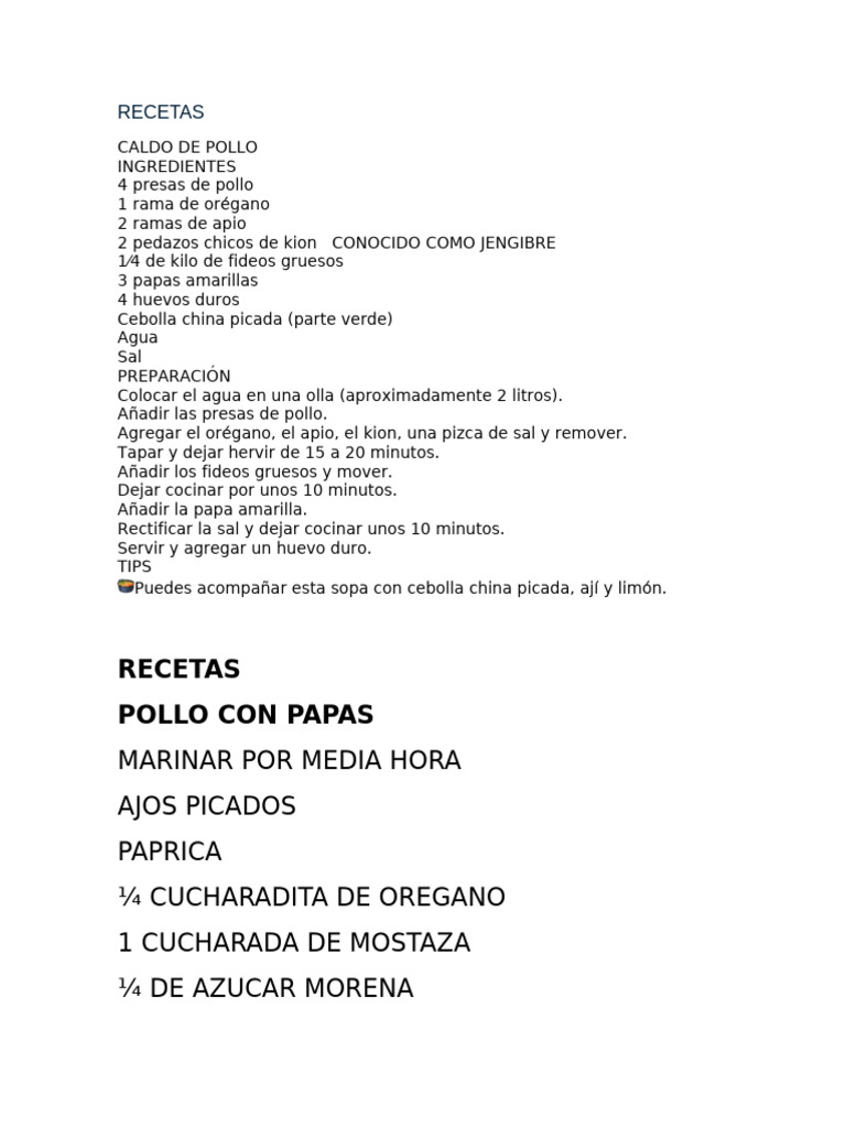 Recetas Caseras: Caldo y Albóndigas | PDF | Bola de masa hervida ...