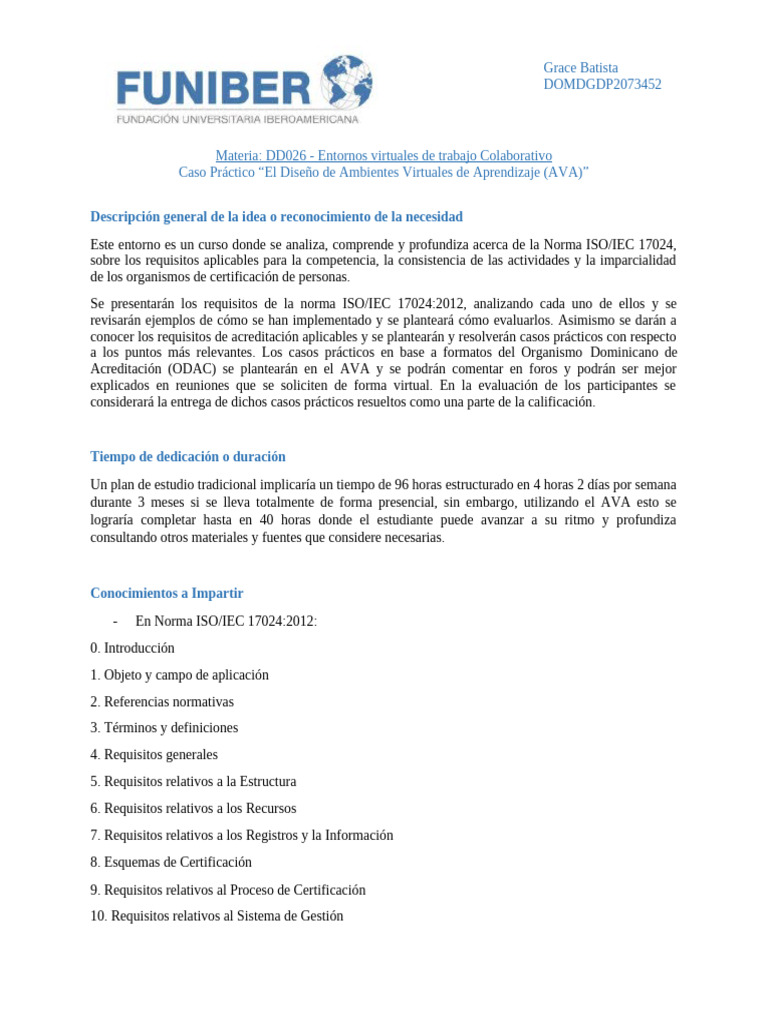 Caso Practico DD02 - Grace Batista | PDF | Moodle
