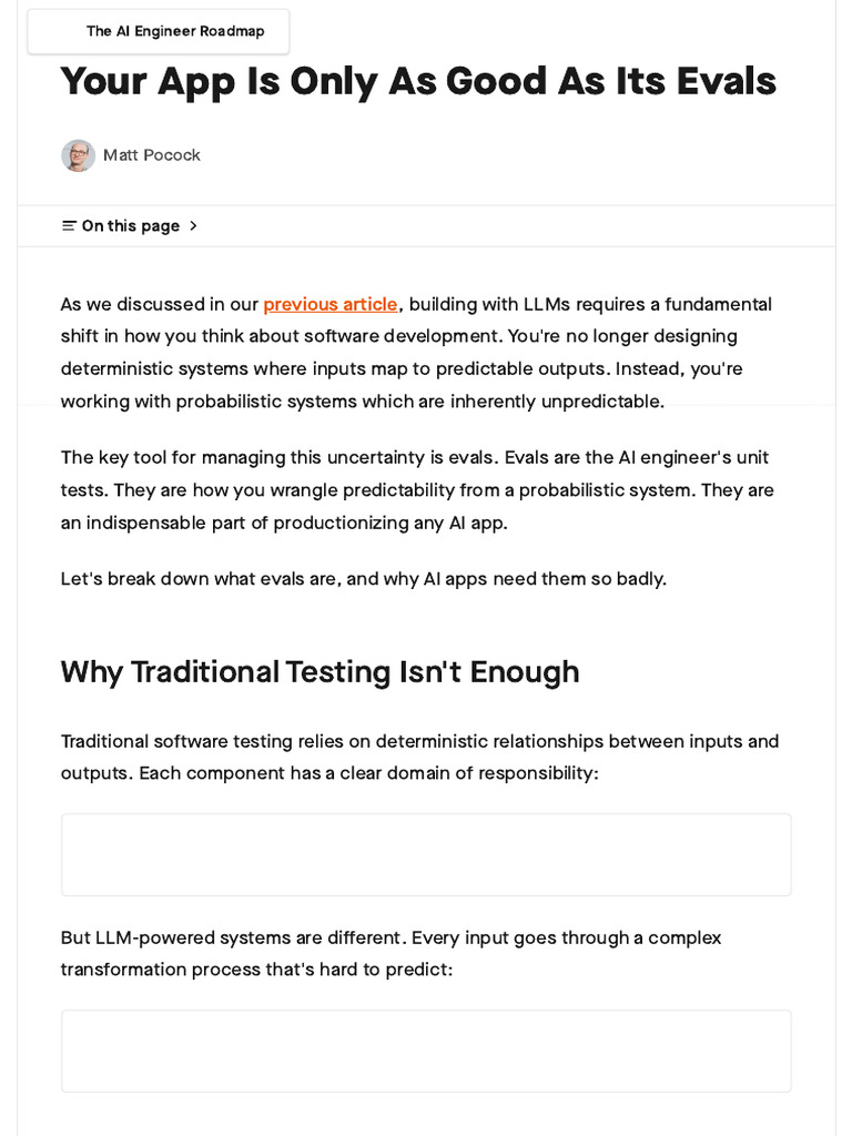 Your App Is Only As Good As Its Evals | PDF | Applied Mathematics ...