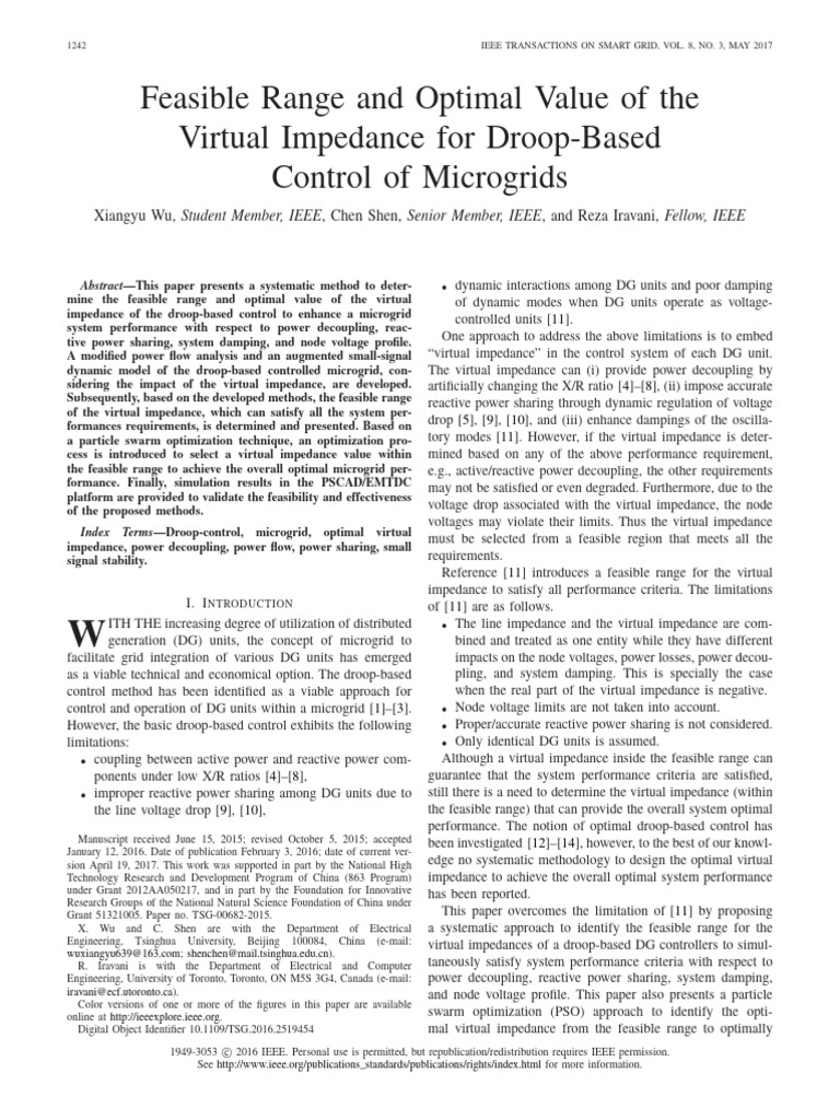 Feasible Range and Optimal Value of The Virtual Impedance For Droop ...