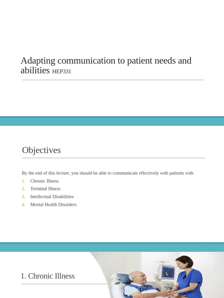 7 - Hep 331 Patient Needs (1) 2 | PDF | Terminal Illness | Chronic ...